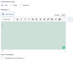 Configuring Confirmations - Gravity Forms Documentation