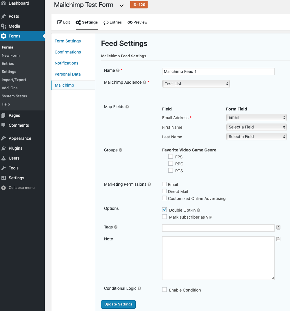 Conditional List Subscriptions - Gravity Forms Documentation