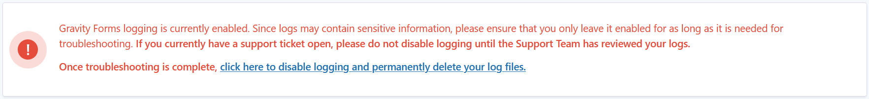 Logging and Debugging - Gravity Forms Documentation