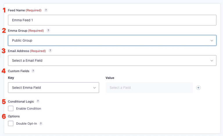 Creating a Feed for the Emma Add-On - Gravity Forms Documentation