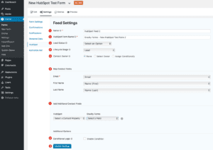 Creating a Feed for the HubSpot Add-On - Gravity Forms Documentation