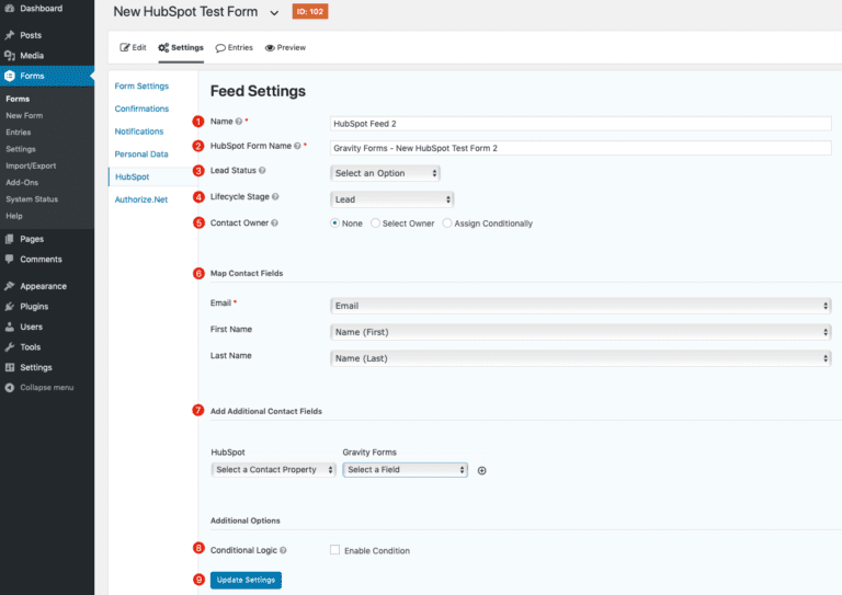 Creating a Feed for the HubSpot Add-On - Gravity Forms Documentation