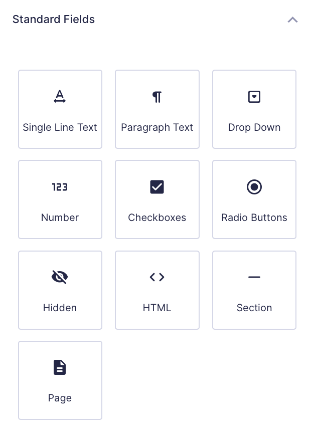 Fields Available for Forms - Gravity Forms Documentation