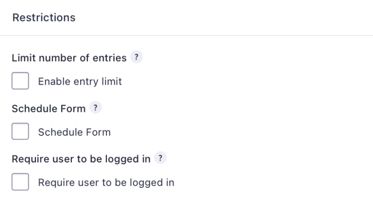 Form Settings - Gravity Forms Documentation
