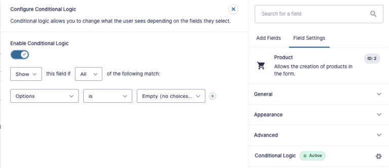 Enabling Conditional Logic For A Field - Gravity Forms Documentation
