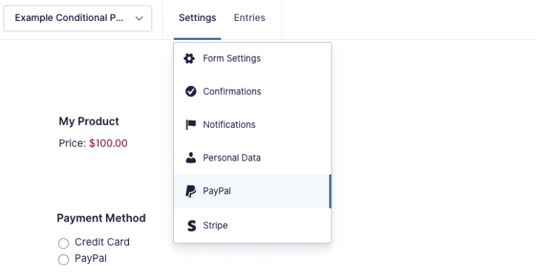 Setting Up Conditional Form Payments - Gravity Forms Documentation
