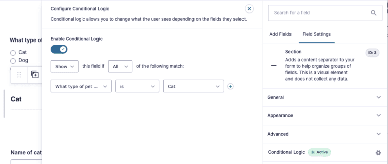 Enabling Conditional Logic For A Field - Gravity Forms Documentation