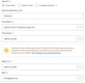 Configuring Form Notifications - Gravity Forms Documentation