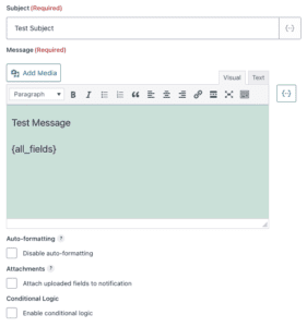 Configuring Form Notifications - Gravity Forms Documentation
