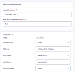 Mailchimp Feed Setting Reference - Gravity Forms Documentation