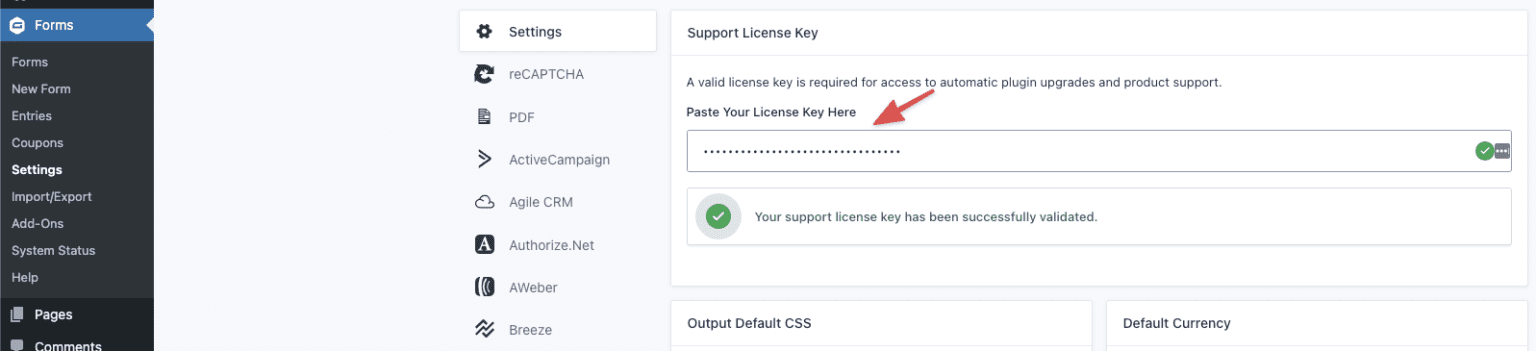 Finding and Entering Your License Key - Gravity Forms Documentation