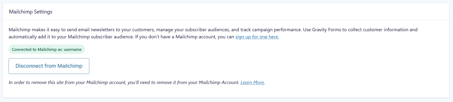 Setting Up the Mailchimp Add-On - Gravity Forms Documentation