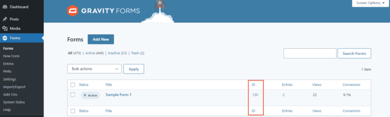 How to determine the Form ID - Gravity Forms Documentation