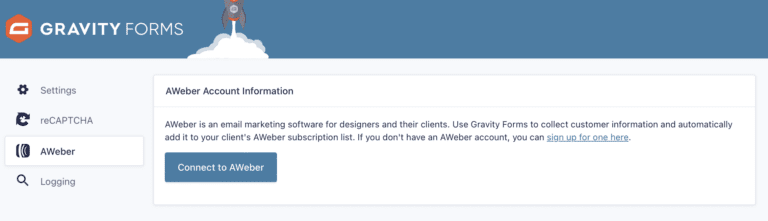 Setting Up the AWeber Add-On - Gravity Forms Documentation