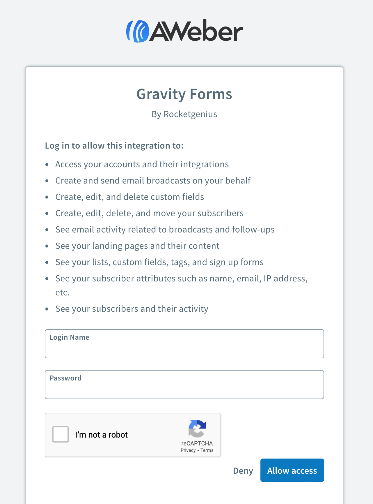 Setting Up the AWeber Add-On - Gravity Forms Documentation
