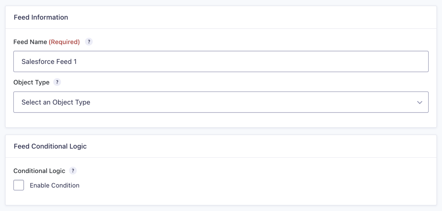 Creating a Feed for the Salesforce Add-On - Gravity Forms Documentation