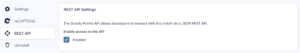 Gravity Forms REST API Settings - Gravity Forms Documentation