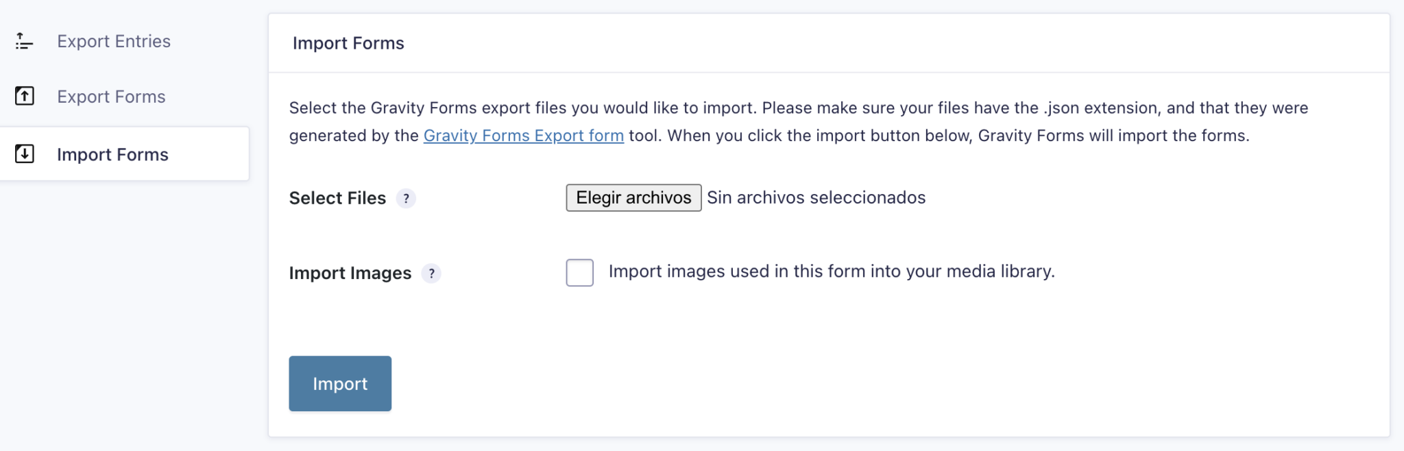Importing a Form - Gravity Forms Documentation