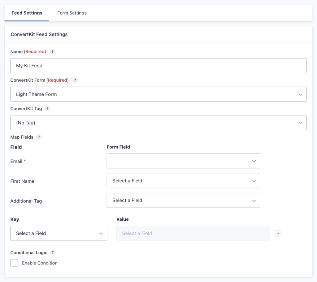 Creating a Feed for the Kit Add-On - Gravity Forms Documentation