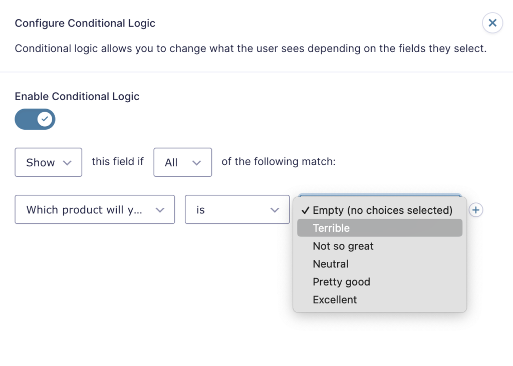Using Survey Fields In Conditional Logic Gravity Forms Documentation 5682