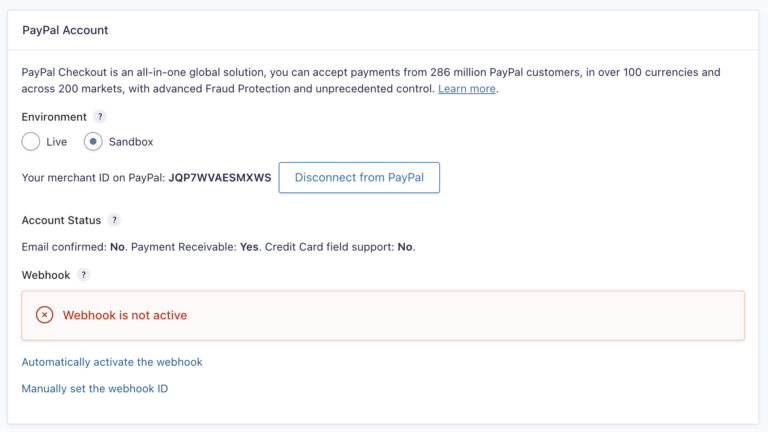 Creating Webhooks In PayPal - Gravity Forms Documentation