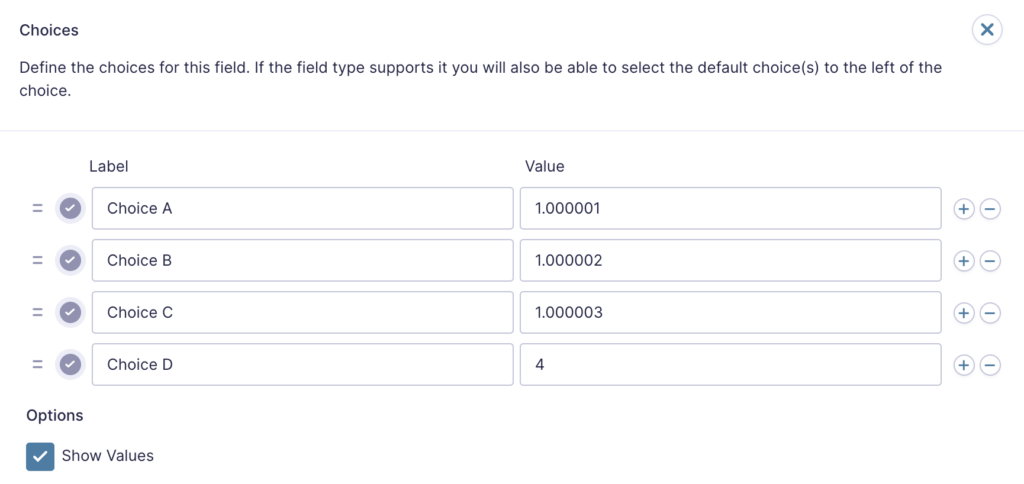 Show Values For Choice Based Fields Gravity Forms Documentation