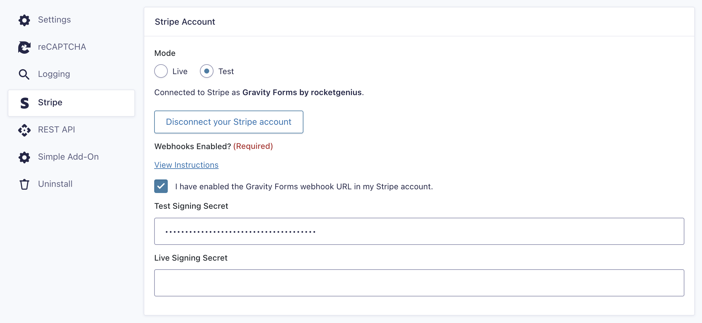 Stripe Add-On Settings Reference - Gravity Forms Documentation