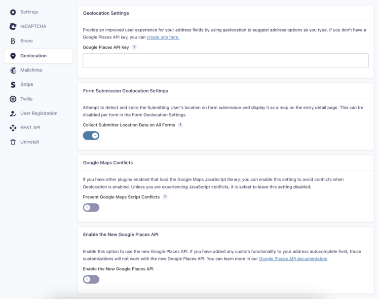Geolocation Add-On Settings Reference - Gravity Forms