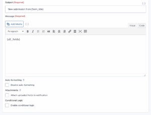 Configuring Form Notifications - Gravity Forms Documentation
